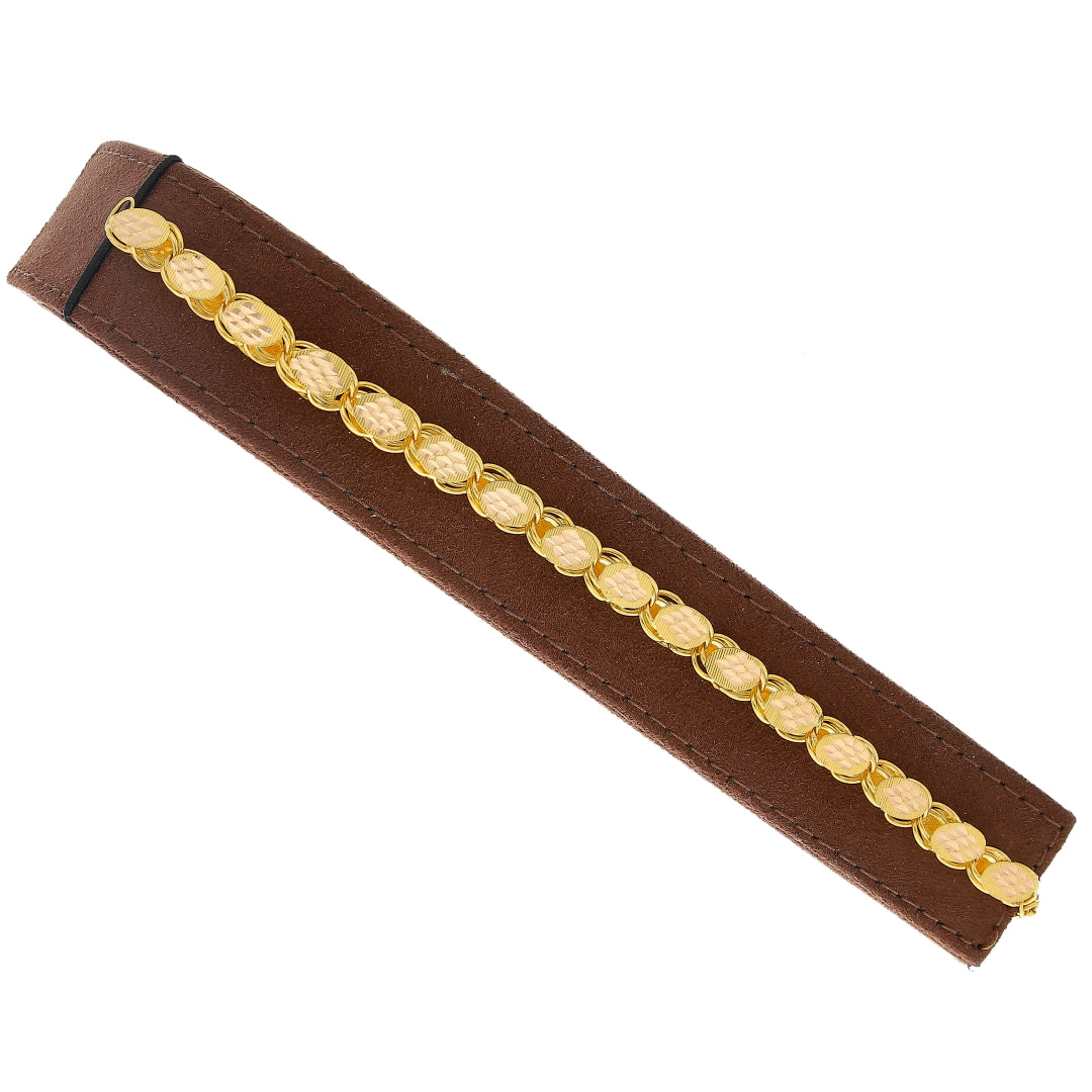Beautiful Gold Oval Interlinked Coins Bracelet 21KT from FK Jewellers ...