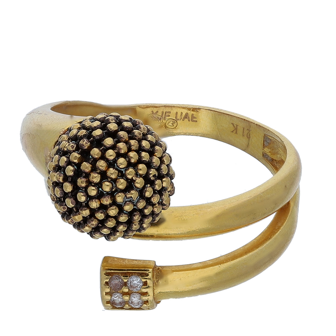 Buy Gold Textured Sphere Ring 21KT in Kuwait – FK Jewellers