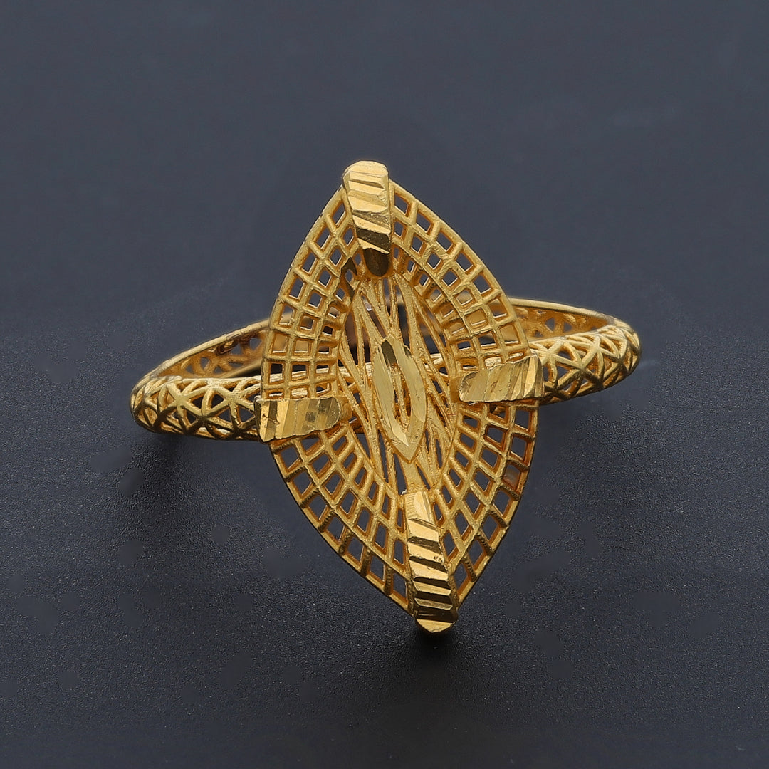 Beautiful Gold Filigree Leaf Shape Ring 21KT from FKJewellers ...