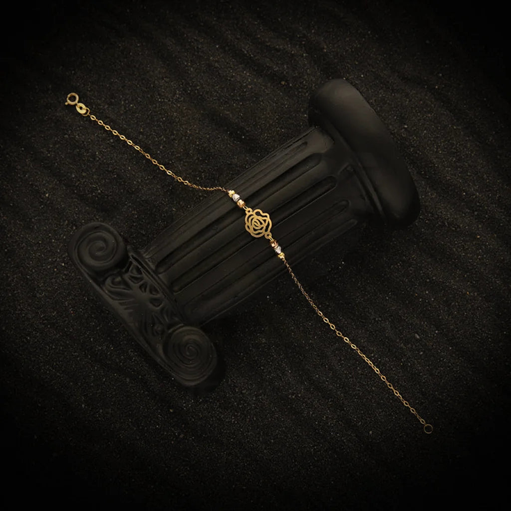 Buy Gold Rose Shaped Bracelet 18KT from FKJewellers | FKJBRL18K5437 ...